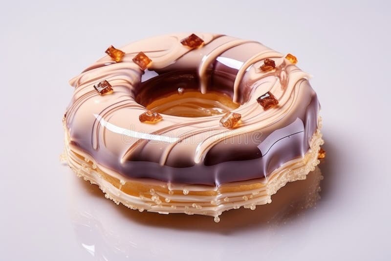 Layered Cadbury Cake in the Shape of a Ring, White and Beige Stock ...