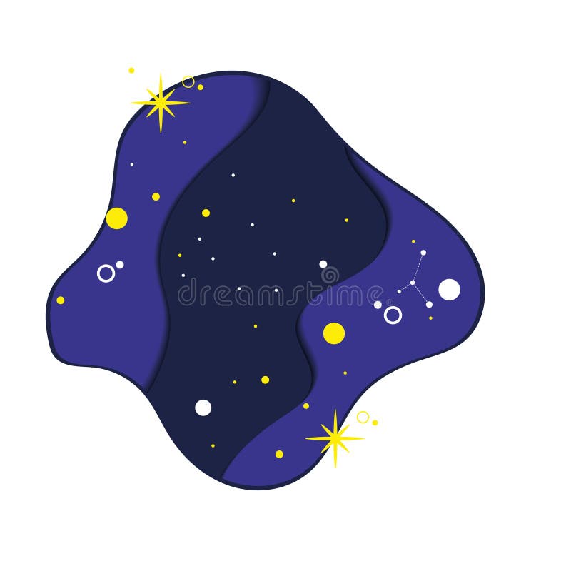 Layered Cartoon View of Outer Space Vector Stock Vector - Illustration ...