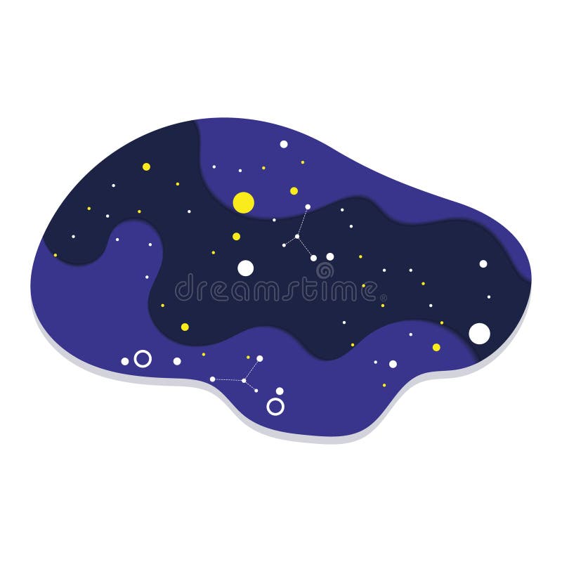 Layered Cartoon View of Outer Space Vector Stock Vector - Illustration ...