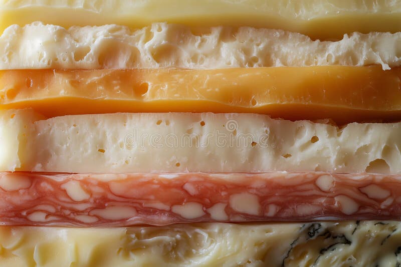 Layered Cheeses in a Close-up View, Showcasing a Range of Textures ...