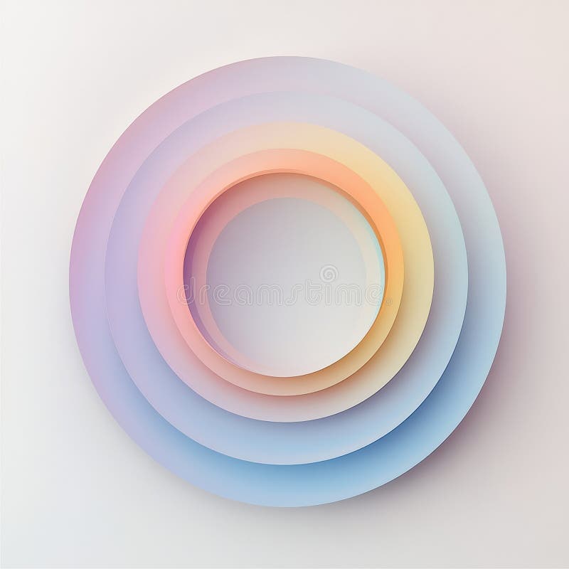 Colorful Layered Circles Create a Soft Gradient Effect on a Light ...