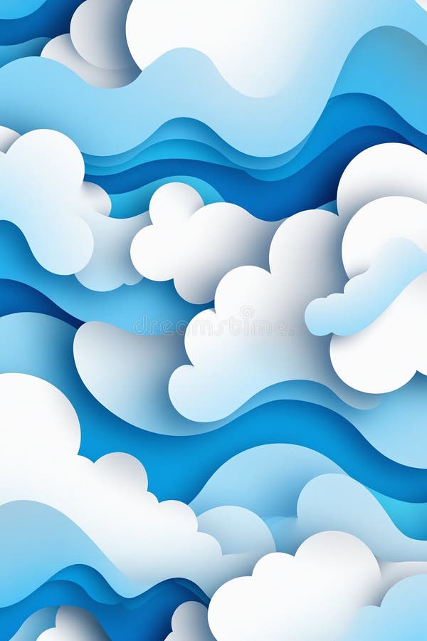 A Layered Cloud Design in Soft White and Blue Gradients. Stock ...