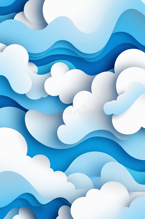 A Layered Cloud Design in Soft White and Blue Gradients. Stock ...
