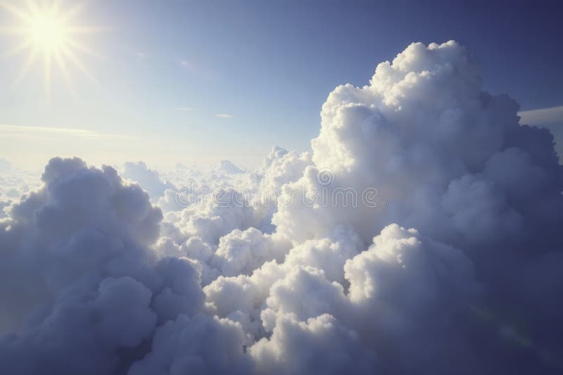 Layered Clouds with Fine Filaments and Radial Composition, Light, Airy ...