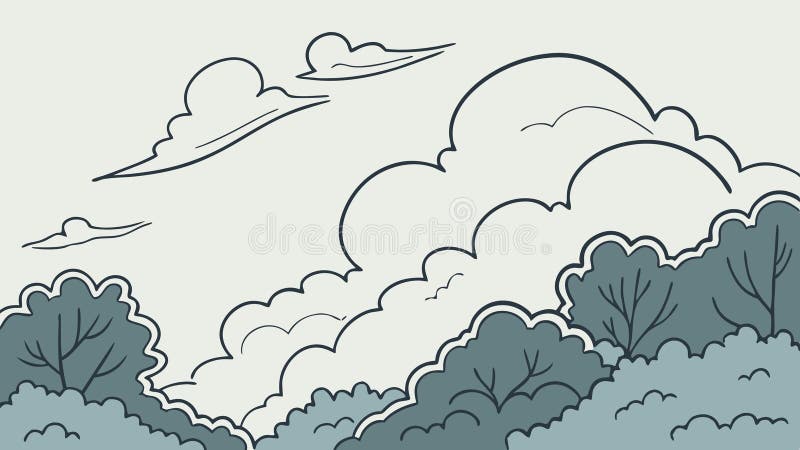Layered Clouds Illustration Atmospheric Sky Design Element, Vector ...