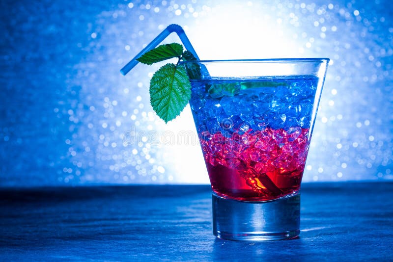 Layered Cocktail with Blue and Red Stock Image - Image of blue, organic ...