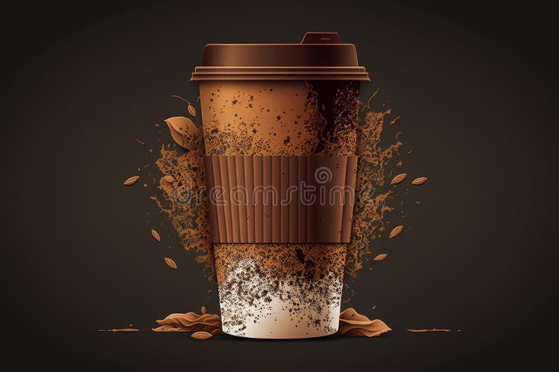 Layered Coffee Cup Vector. Generative Ai Stock Illustration ...
