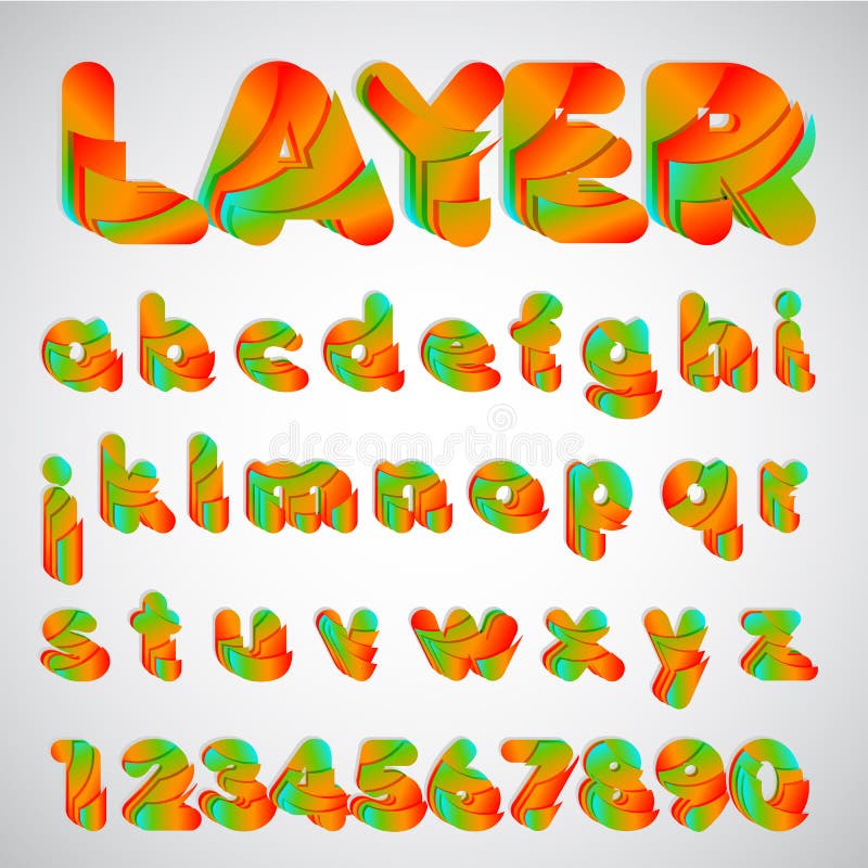 Layered Colorful Font, Vector Illustration Stock Vector - Illustration ...