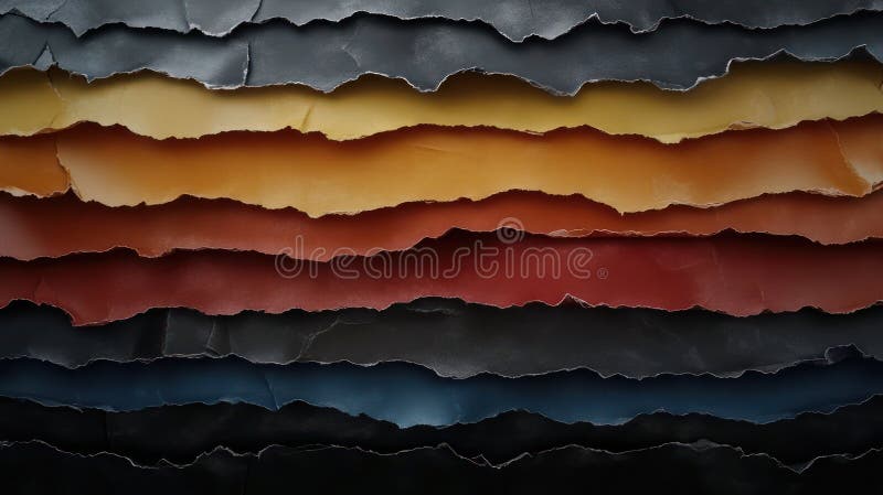 A Layered Composition of Torn Paper in Various Colors Creating a ...