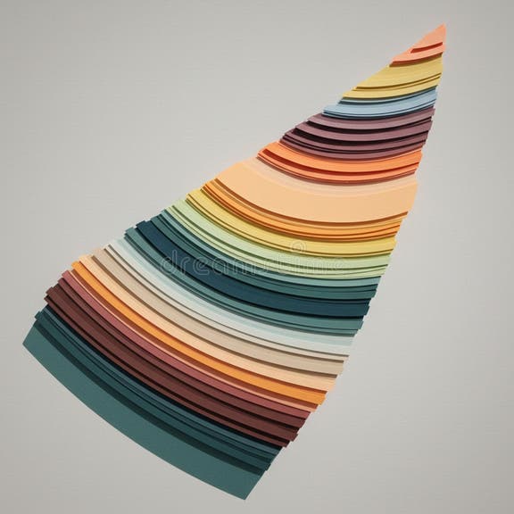 A Layered, Cone-shaped Structure Features Parallel Bands of Various ...