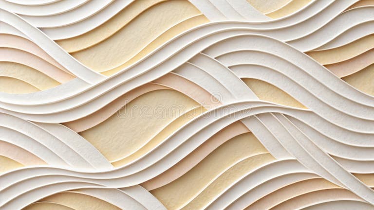 Layered Cream Paper Cut Texture with Wave Patterns Creates a Modern ...