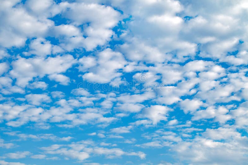 Layered Cumulus Clouds in Blue Sky on Clear Day, Background Stock Photo ...