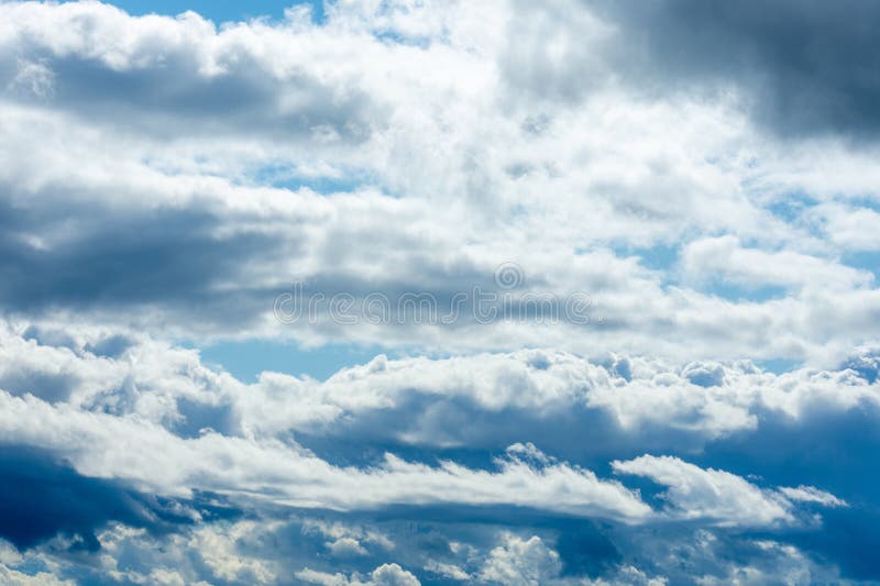 Layered Cumulus and Stratus Clouds in a Vivid Blue Sky – Natural Sky ...