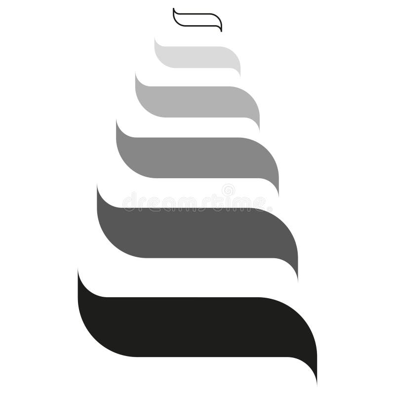 Layered Curve Shapes. Abstract Ribbon Elements. Smooth Wave Vector Stock Vector - Illustration ...