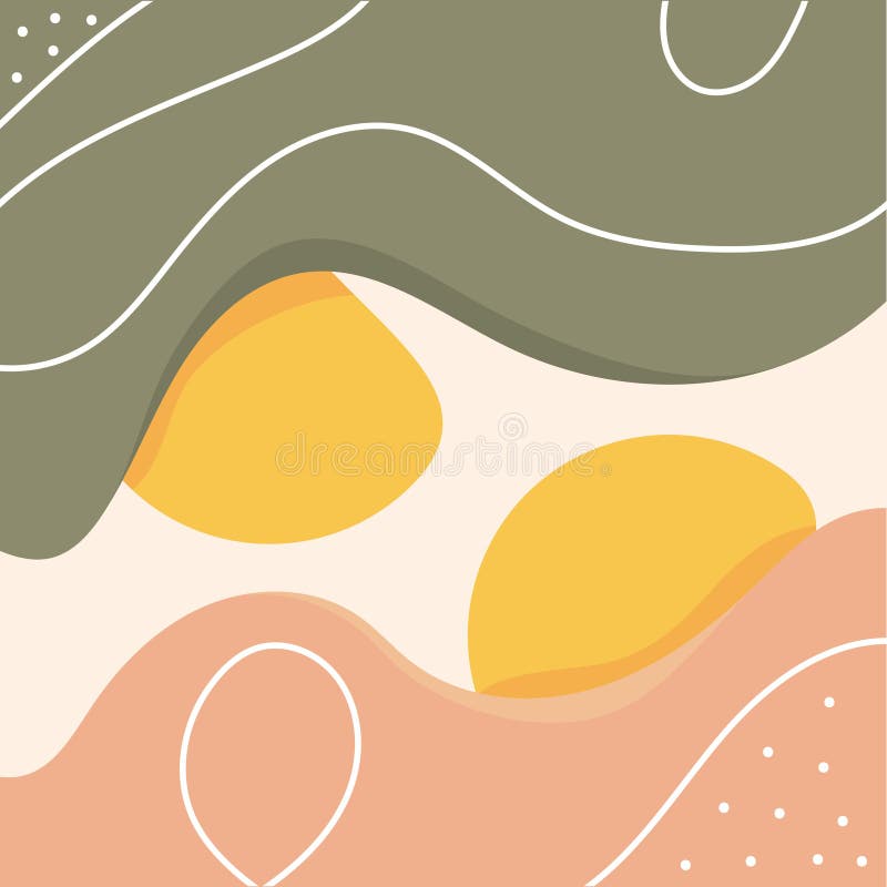 Layered Curves and Yellow Abstract Circles. Vector Stock Illustration ...