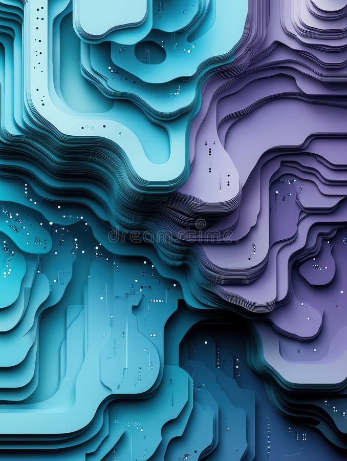 Futuristic Paper Art Background with Abstract Cut Outs and High Tech ...