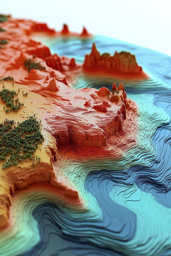 A Layered 3D Geographical Map Showing Dynamic Climate GIS Data Overlays ...