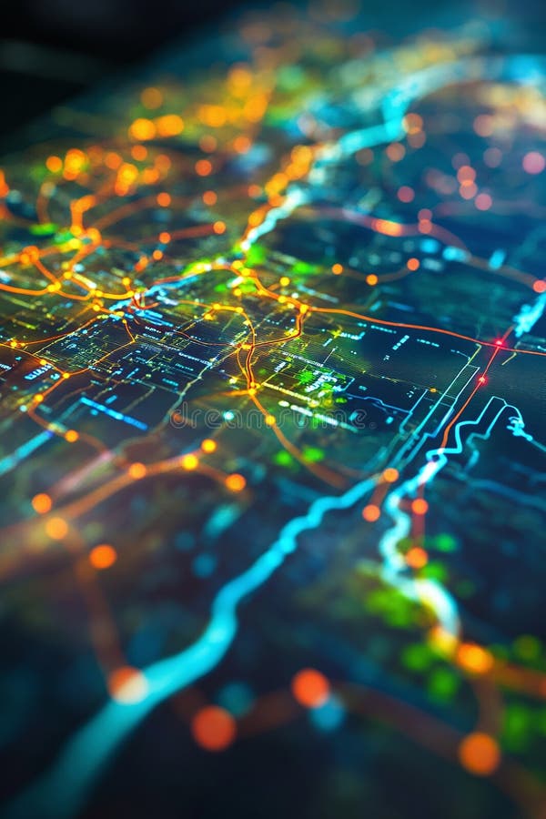 A Layered 3D Map with Dynamic Weather Overlays and GIS Network Pathways ...