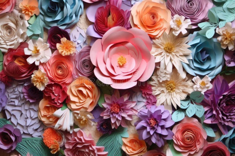 Layered 3d Paper Flower Installation with Depth Stock Illustration ...