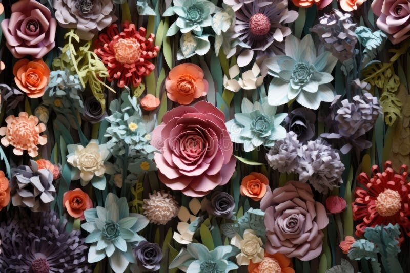 Layered 3d Paper Flower Installation with Depth Stock Illustration ...