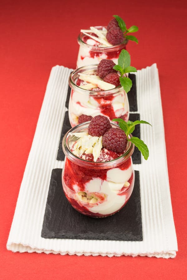 Layered Dessert with Raspberry Stock Photo - Image of layered, sugar ...