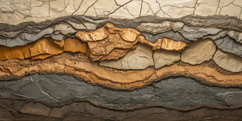 Layered Earth Soil Cross Section Texture Background High Quality Image ...