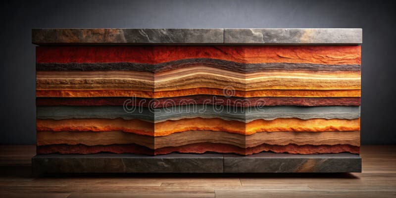 Layered Earth Tones in a Rock Formation Display. Generative AI Stock ...
