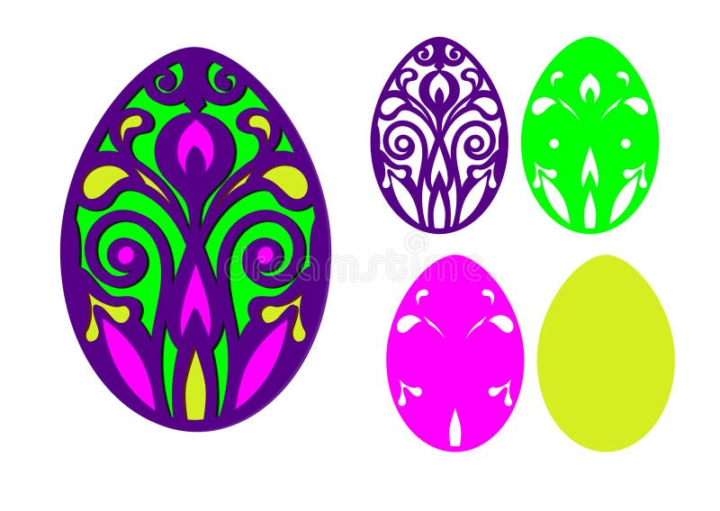 Layered Easter Egg Craft. Files for Cutting and Assembling Stock Vector ...
