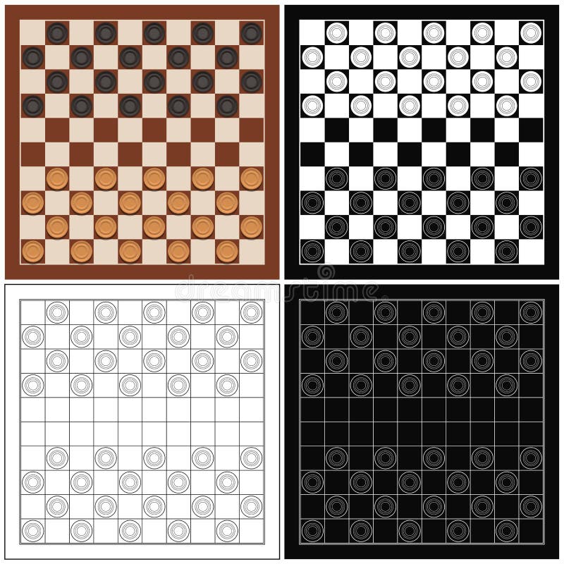 Draughts board stock illustration. Illustration of chequered - 18896156