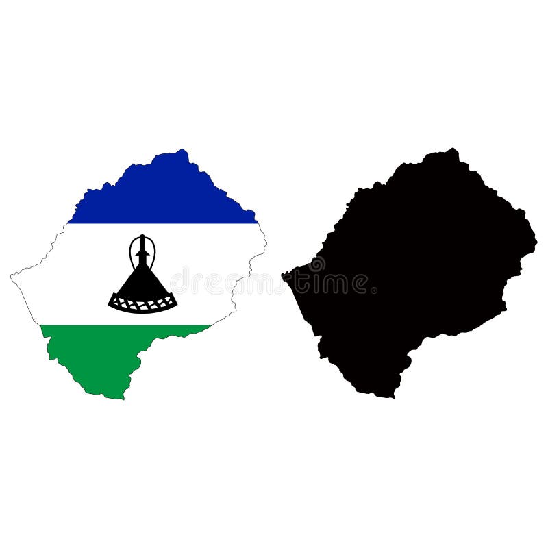 Lesotho Editable Outline Map. Vector Illustration Stock Vector ...