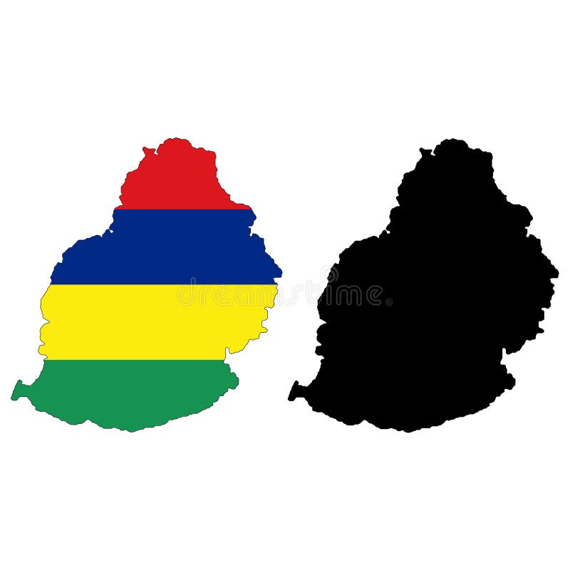 Mauritius Editable Outline Map. Vector Illustration Stock Vector ...