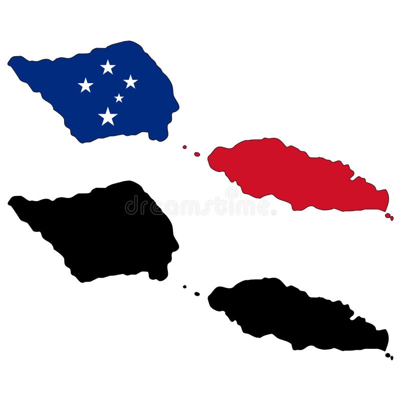 Samoa Editable Outline Map. Vector Illustration Stock Vector ...