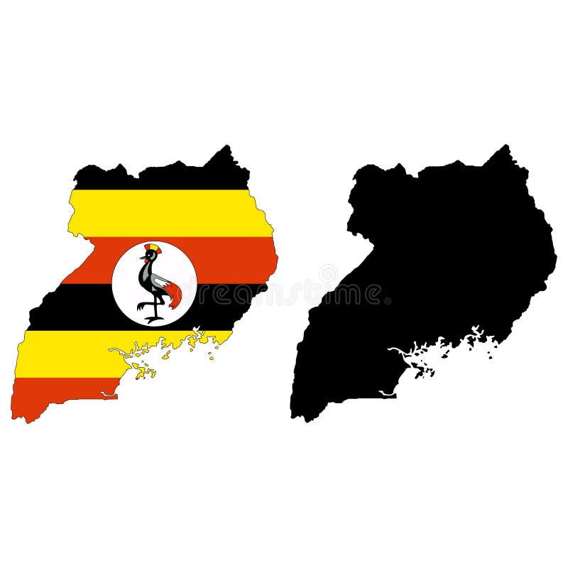 Uganda Editable Outline Map. Vector Illustration Stock Illustration ...