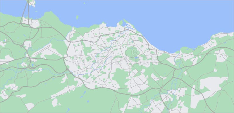 Map of Edinburgh,Scotland stock vector. Illustration of highway - 300370182