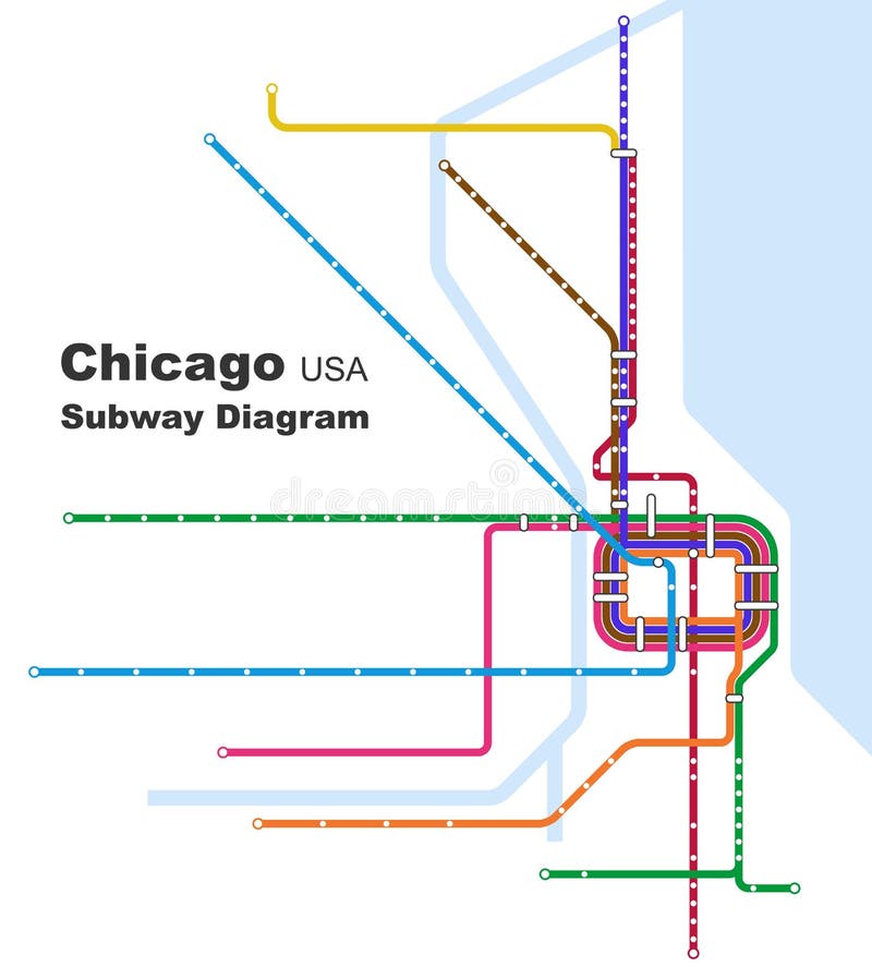 Vector Illustration of the Subway Diagram of Chicago,USA Stock Vector ...