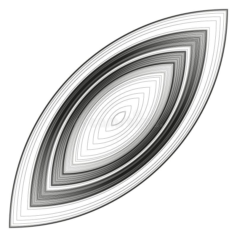 Layered Ellipse Pattern. Sharp Eye Symbol. Geometric Vector Form ...