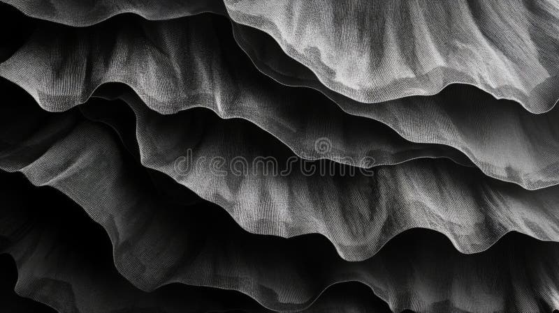 Layered Fabric Texture Abstract Black and White Stock Illustration ...
