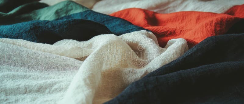 Layered Fabric Textures Creating a Vibrant Visual Composition in Soft ...