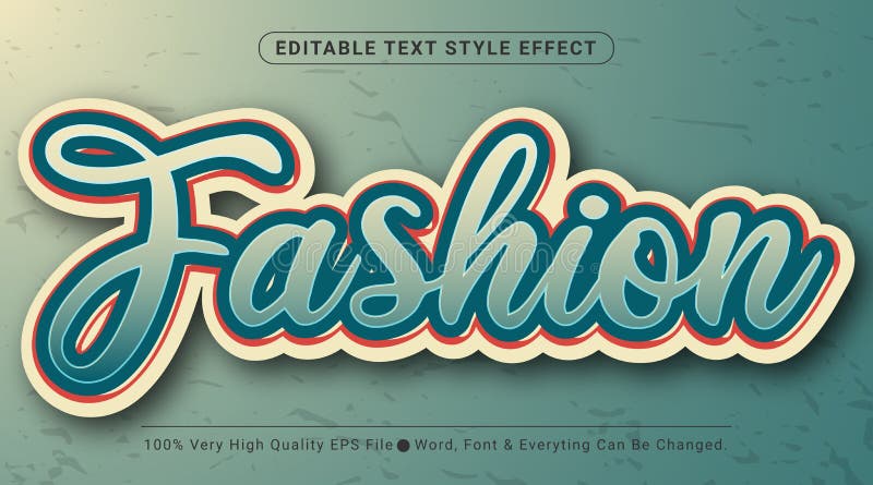 Layered Fashion Text Effect, Editable Text Effect Stock Vector ...