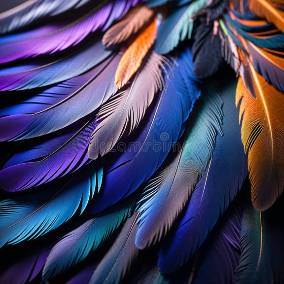 Layered Feather Design with Overlapping Textured Arrangement Stock ...