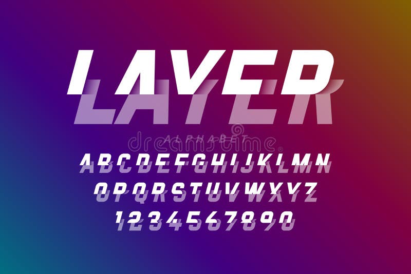 Layered font stock vector. Illustration of color, letters - 188272954