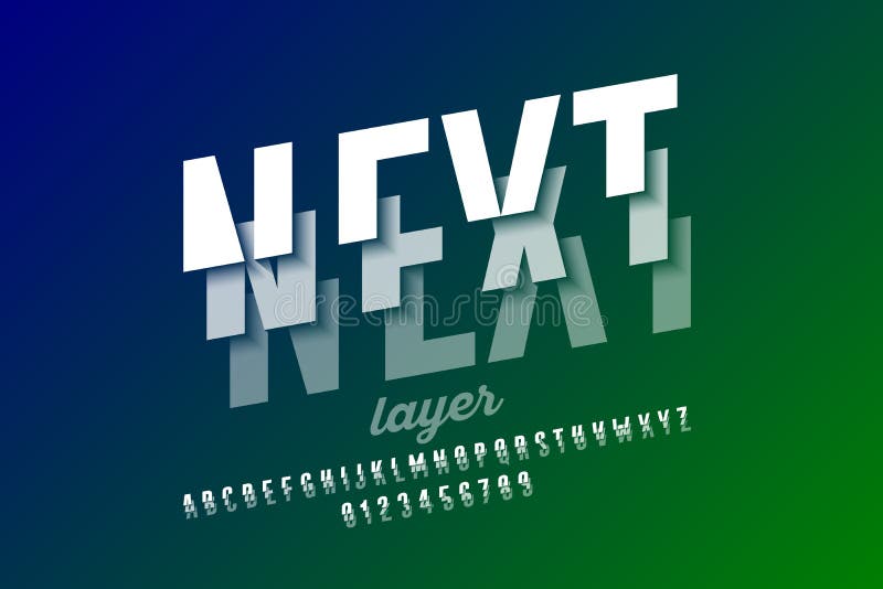 Layered font stock vector. Illustration of color, letters - 188272954