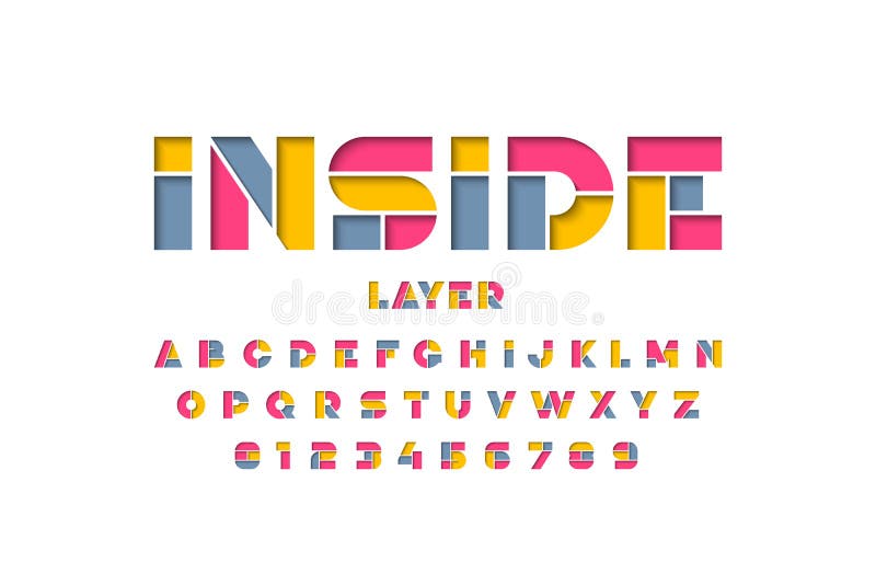 Layered font stock vector. Illustration of design, alphabet - 134666096