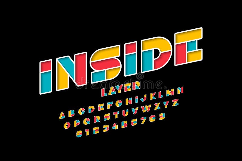 Layered font stock vector. Illustration of layer, graphic - 134666098