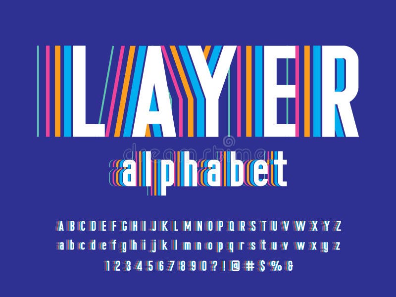 Layered font stock vector. Illustration of modern, design - 152200029