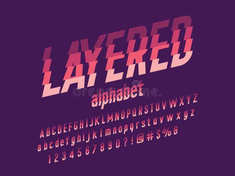 Layered font stock vector. Illustration of layered, letter - 144483069