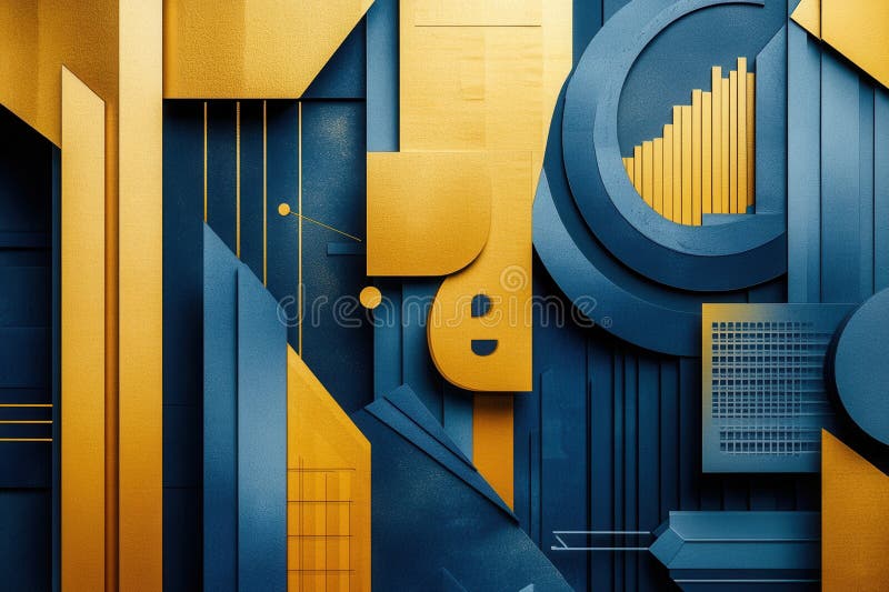 Sophisticated Geometric Paper Art Background Featuring Financial Growth ...