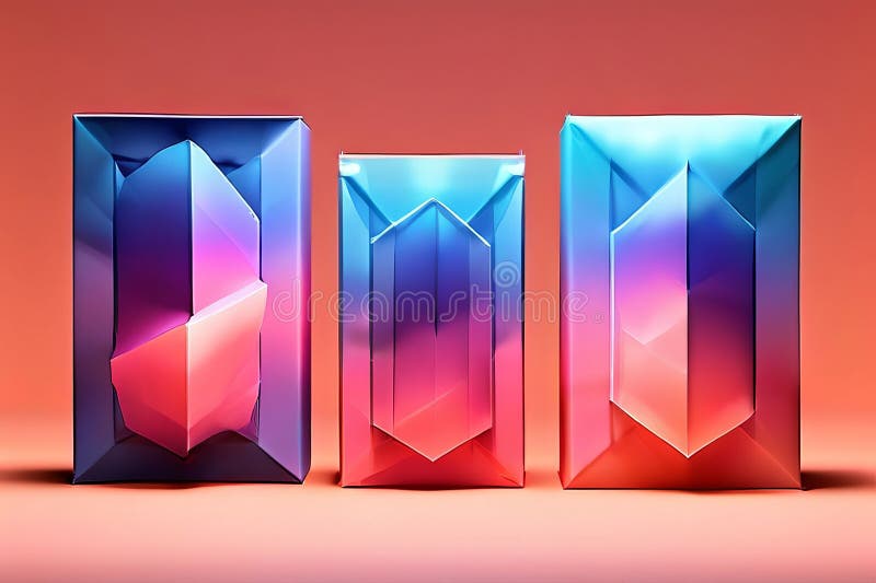 Layered Geometric Shapes with Gradient Backgrounds Packaging Tha Stock ...