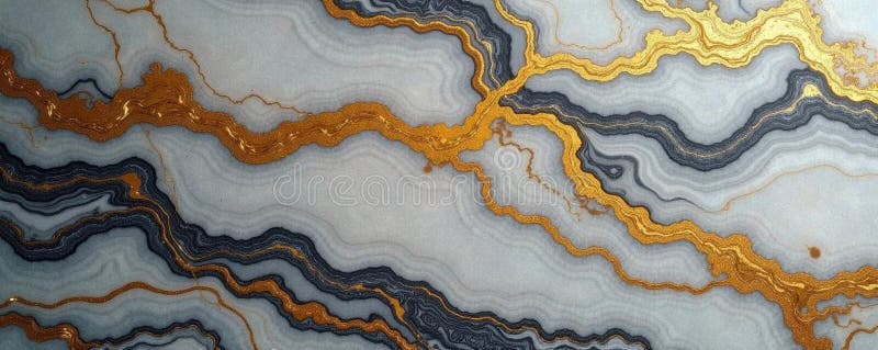 Layered Golden Gray Marble, Opulent Texture, Intricate Veining ...