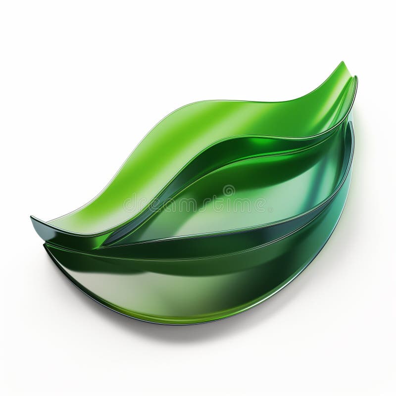 Layered Green Metallic Leaf Forms Stock Photo - Image of green ...